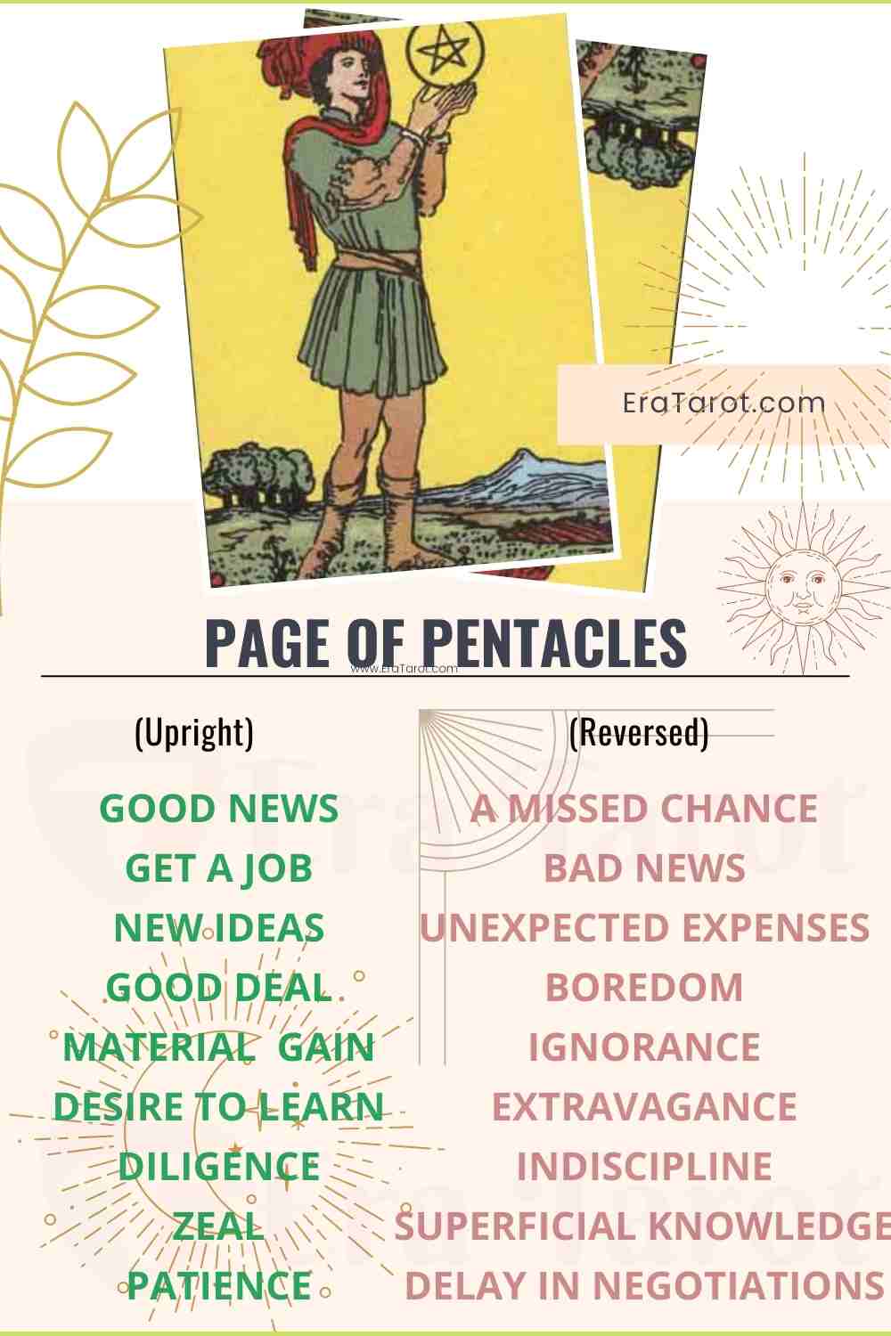 Page Of Pentacles Meaning Reversed Yes And No Love Life Eratarot Page Of Pentacles Meaning Reversed Yes And No Love Life Eratarot